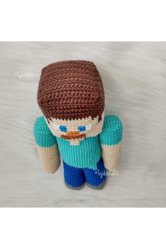 Steve Minecraft amigurumi Tejido a crochet 100% a mano- Peluche para regalo